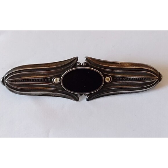 Unbranded | Jewelry | Art Deco Sterling Silver Rhinestone Black Vintage ...